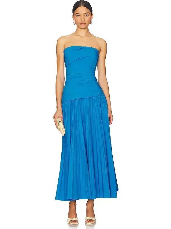 Simkhai Arie Strapless Midi Dress - Oasis Blue