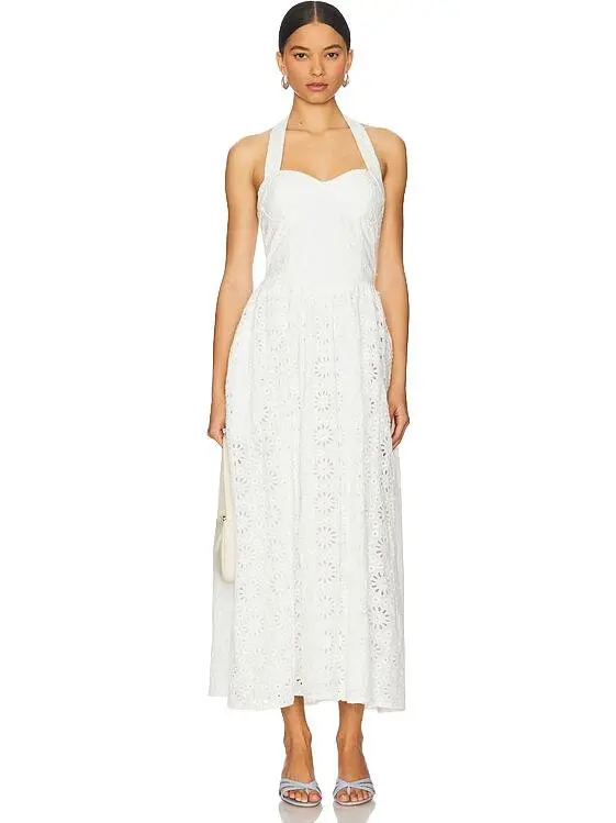 Line & Dot Anka Halterneck Dress - White