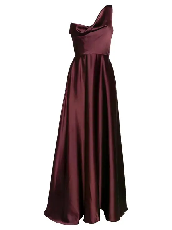 Amsale One-shoulder Draped Gown - Red