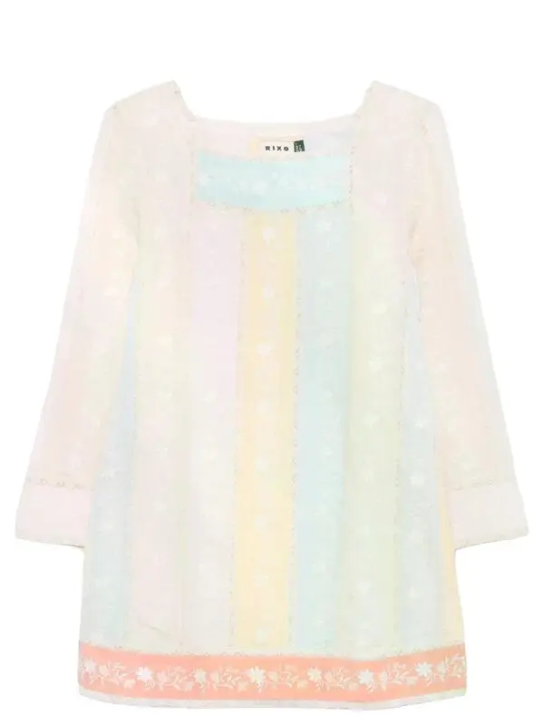 Rixo Floral-embroidered Dress - Pink
