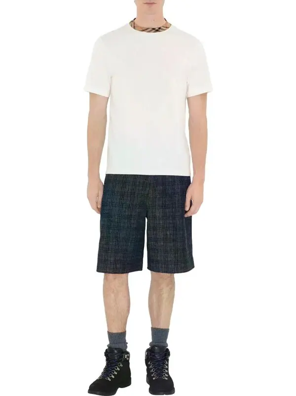 Burberry Checked-trim Cotton T-shirt - White