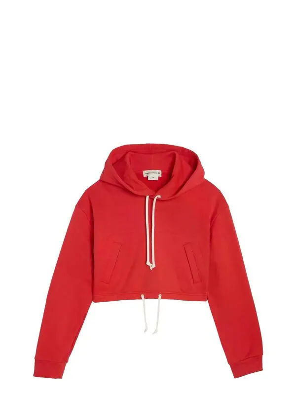Comme Des Garçons Cotton Cropped Hoodie - Red