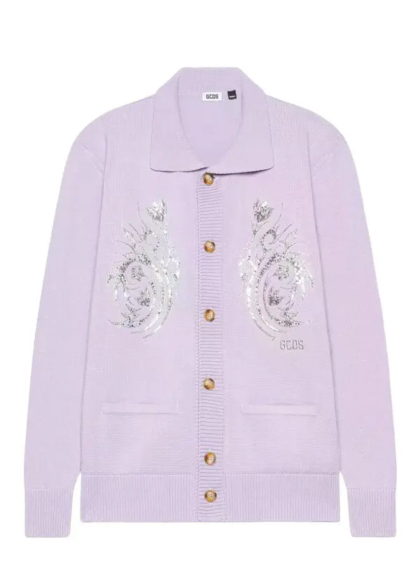 Gcds Flowers Cardigan - Purple