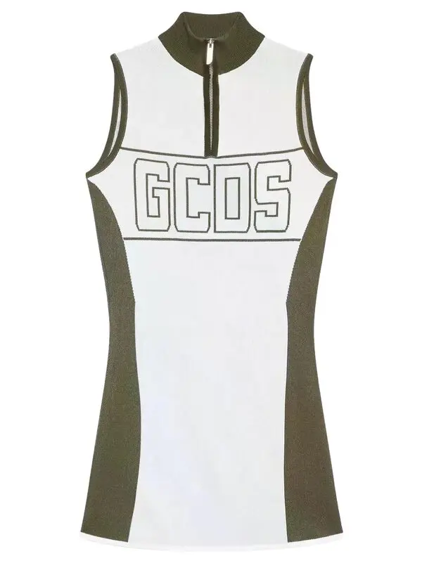 Gcds Logo-print Mini Dress - White