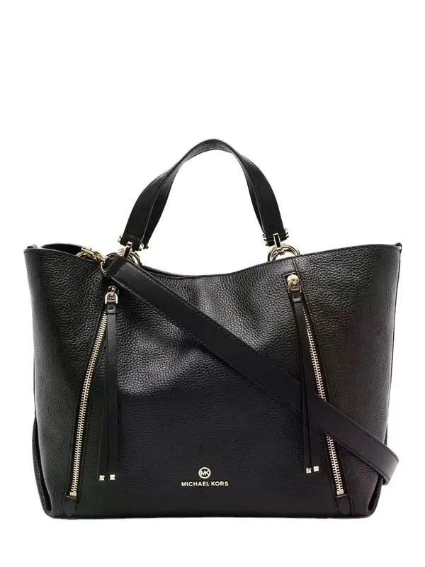 Michael Kors Leather Brooklyn Tote - Black