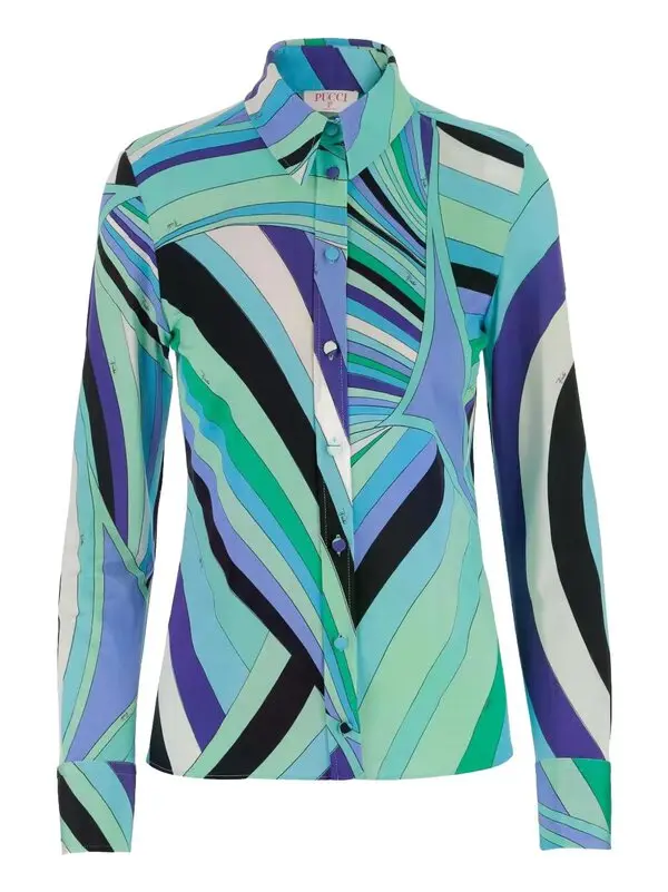 Emilio Pucci Iride-print Shirt - Blue