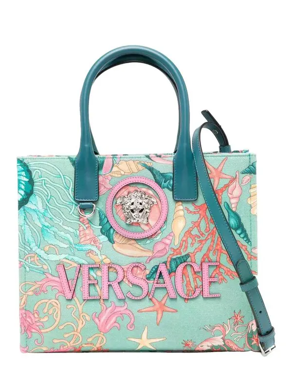 Versace Small Barocco La Medusa Tote Bag - Blue