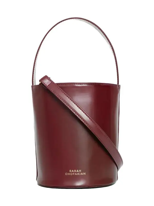 STUDIO CHOFAKIAN Leather Bucket Bag - Red