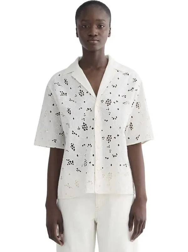 Everlane Eyelet Camp Shirt - Bone