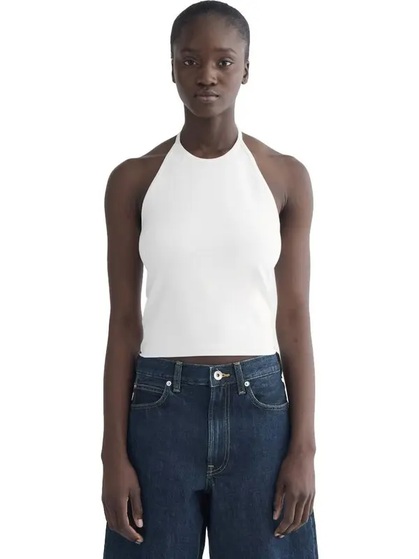 Everlane Form Halter Top - White