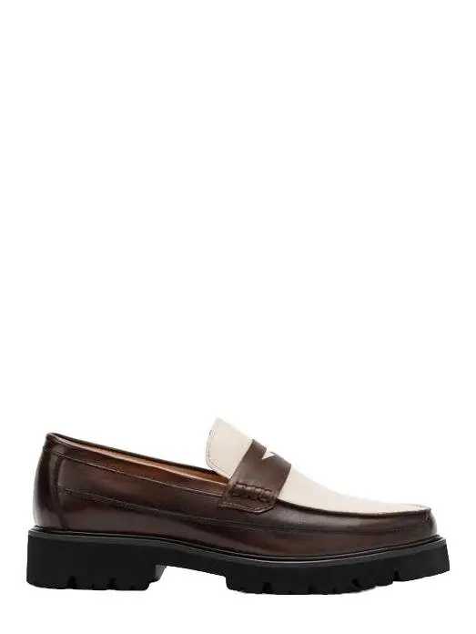 MARC NOLAN Adler Lug Sole Loafer - Brown/ White