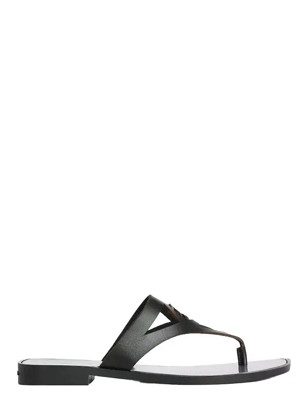 Karl Lagerfeld T-bar Flat Sandals - Black