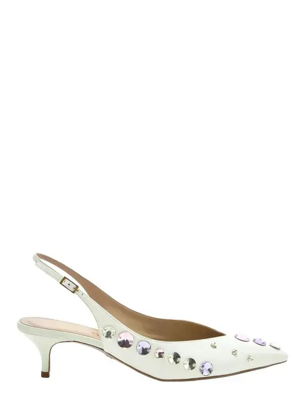 GENNY 45mm Leather Pumps - White