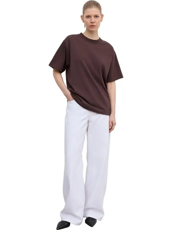 HOUSE OF DAGMAR Oversized Organic Cotton Tee - Chocolate Brown
