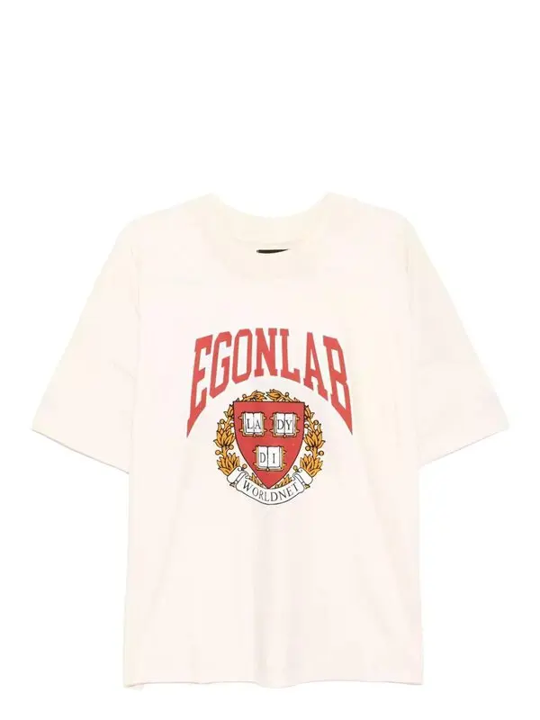 EGONLAB Logo-print Cotton T-shirt - Neutrals