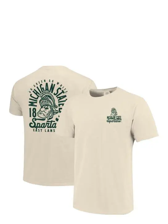 IMAGE ONE Michigan State Spartans Comfort Colors Mascot Overlay T-shirt - Cream