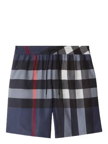 Burberry Check Swim Shorts - Carbon Blue