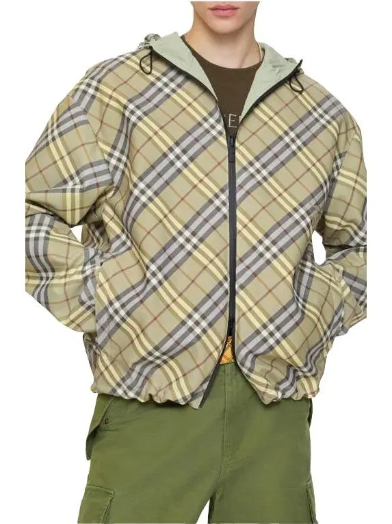 Burberry Reversible Check Hooded Jacket - Glade Green