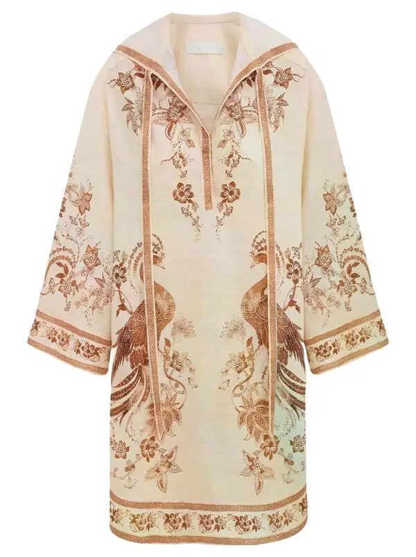Zimmermann Embroidered Hooded Dress - Neutrals