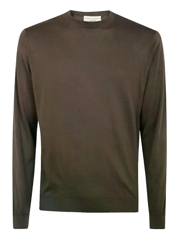 FILIPPO DE LAURENTIIS Cotton Crew Neck Sweater - Brown