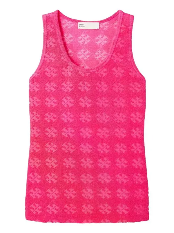 Tory Burch Sleeveless Textured Tank Top - Pink
