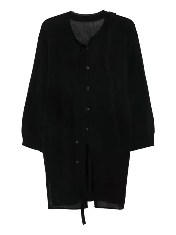 Issey Miyake Draped Knitted Cardigan - Black