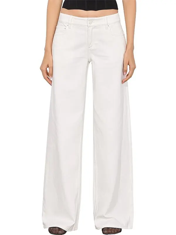 Alice + Olivia Low Rise Baggy Jeans - Off White