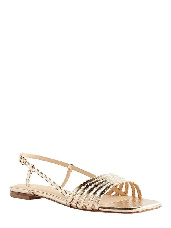 REFORMATION Millie Lattice Sandals - Gold