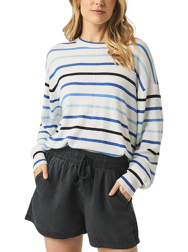 Splendid Crewneck Striped Sweater - Blue Multi Stripe