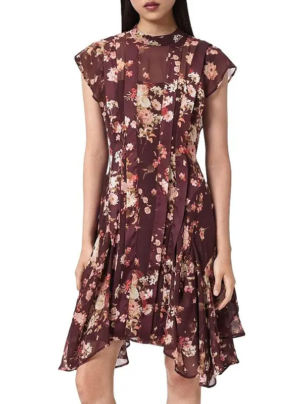 ALLSAINTS Fleur Mini Dress - Armada Wine Red