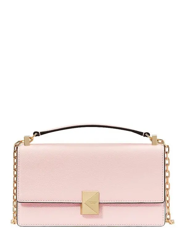 Kate Spade New York Deco Pebbled Leather Mini Flap Chain Crossbody - Pastry Pink