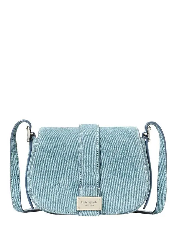 Kate Spade New York Printed Suede Mini Saddle Bag - Blue Multi