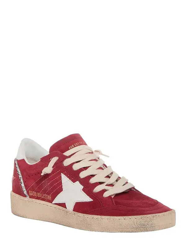 GOLDEN GOOSE Ball Star Low Top Sneakers - Red White