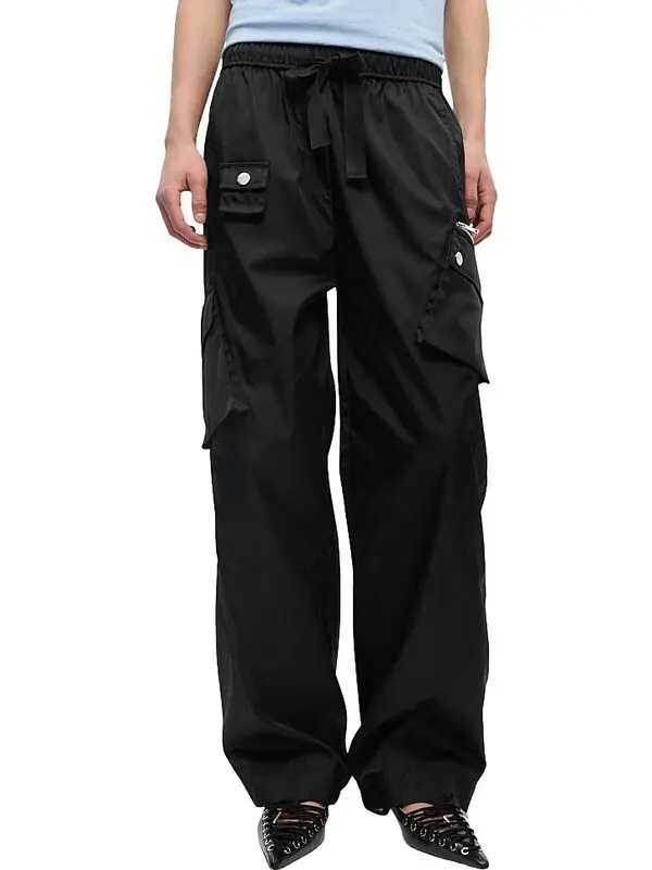 GANNI Duchesse Oversized Pants - Black