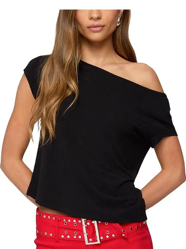 EDIKTED Anabella Off-shoulder Top - Black