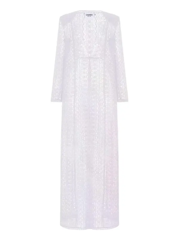 Charo Ruiz Ibiza Nilere Embroidered Coat - White