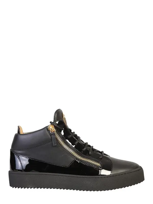 GIUSEPPE ZANOTTI Leather High Top Sneakers - Black