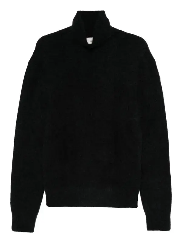 Ami Knitted High Neck Sweater - Black