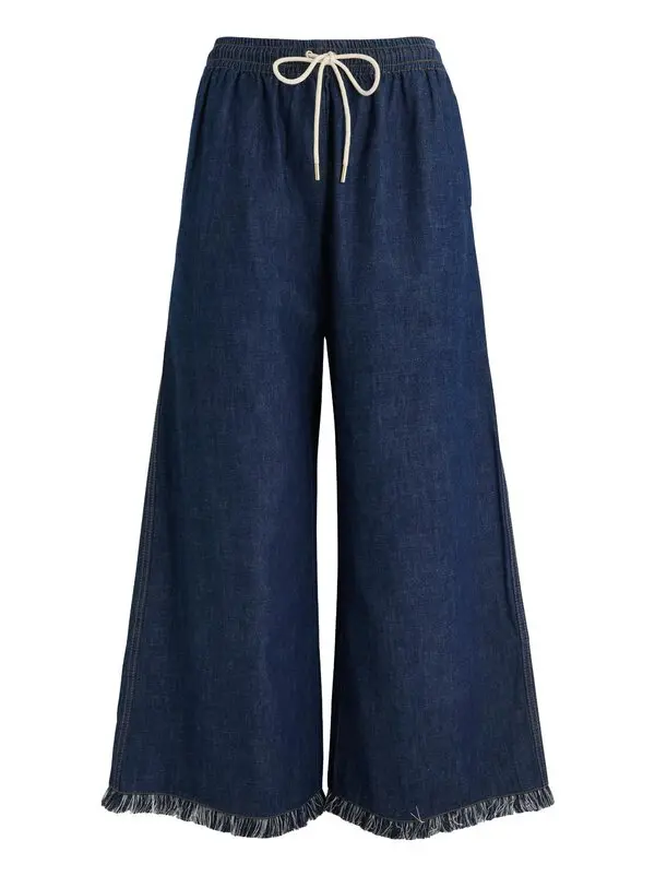 Zimmermann Rhiannon Fringe-trimmed Trousers - Denim