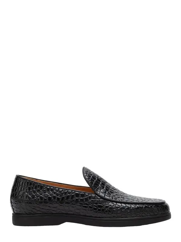 MARC NOLAN Alessandro Venetian Loafer - Black Croc