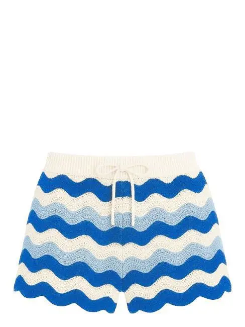LIMEAPPLE Crochet Knit Shorts - Blue