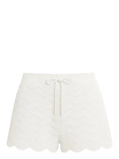 LIMEAPPLE Crochet Knit Shorts - White