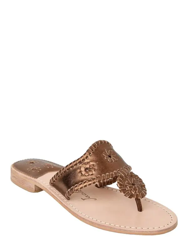 Jack Rogers Metallic Flat Sandal - Bronze