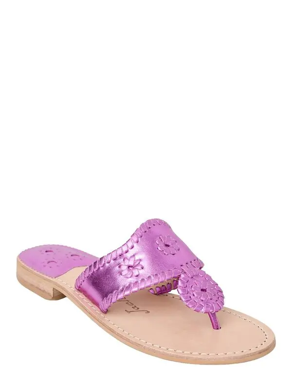 Jack Rogers Metallic Flat Sandal - Magenta