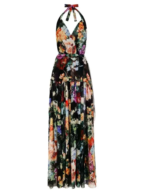 Dolce & Gabbana Floral-print Maxi Dress - Black