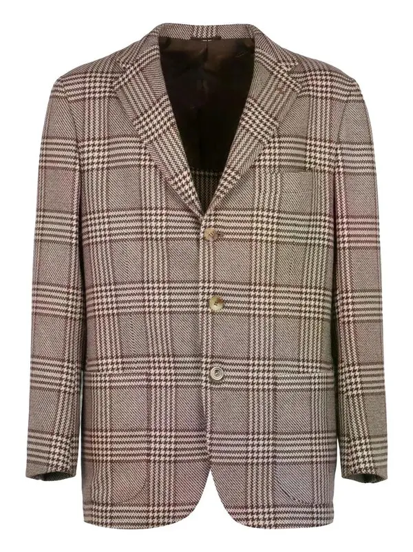 Kiton Check-pattern Blazer - Brown