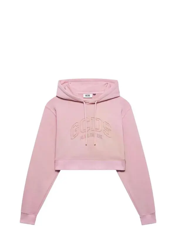 Gcds Logo-embroidered Hoodie - Pink