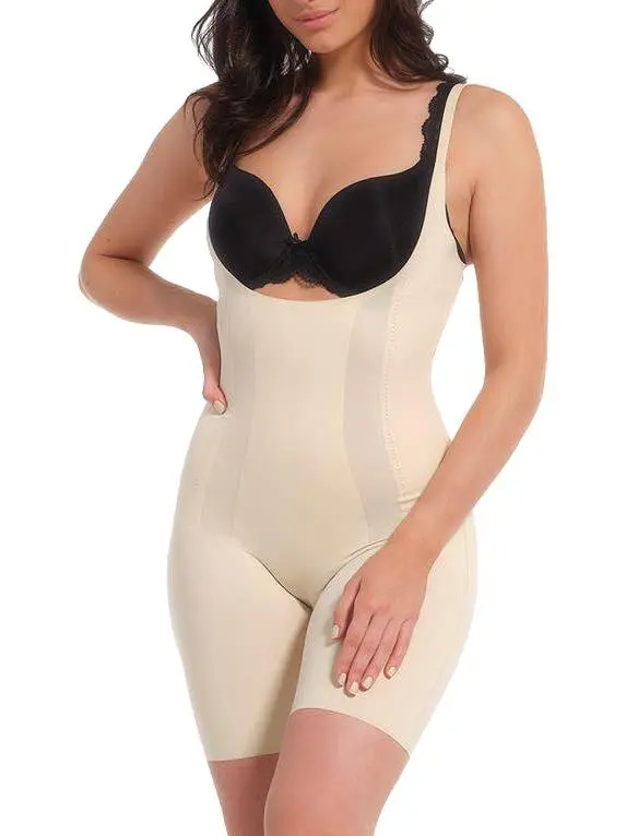 MAGIC BODYFASHION Dream Open Bust Shaper Bodysuit - Latte