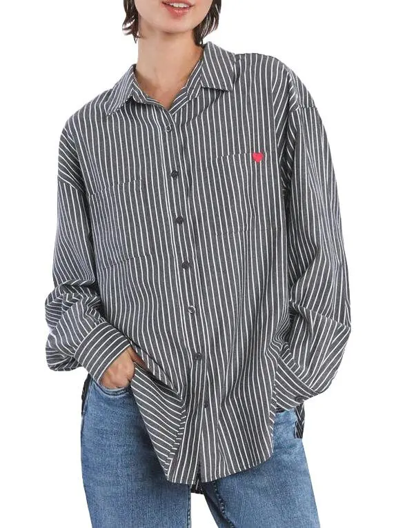 BILLY T Striped Graphic Button-up Shirt - Ink Stripe