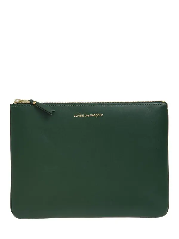 Comme Des Garçons Classic Leather Zip-up Pouch - Bottle Green